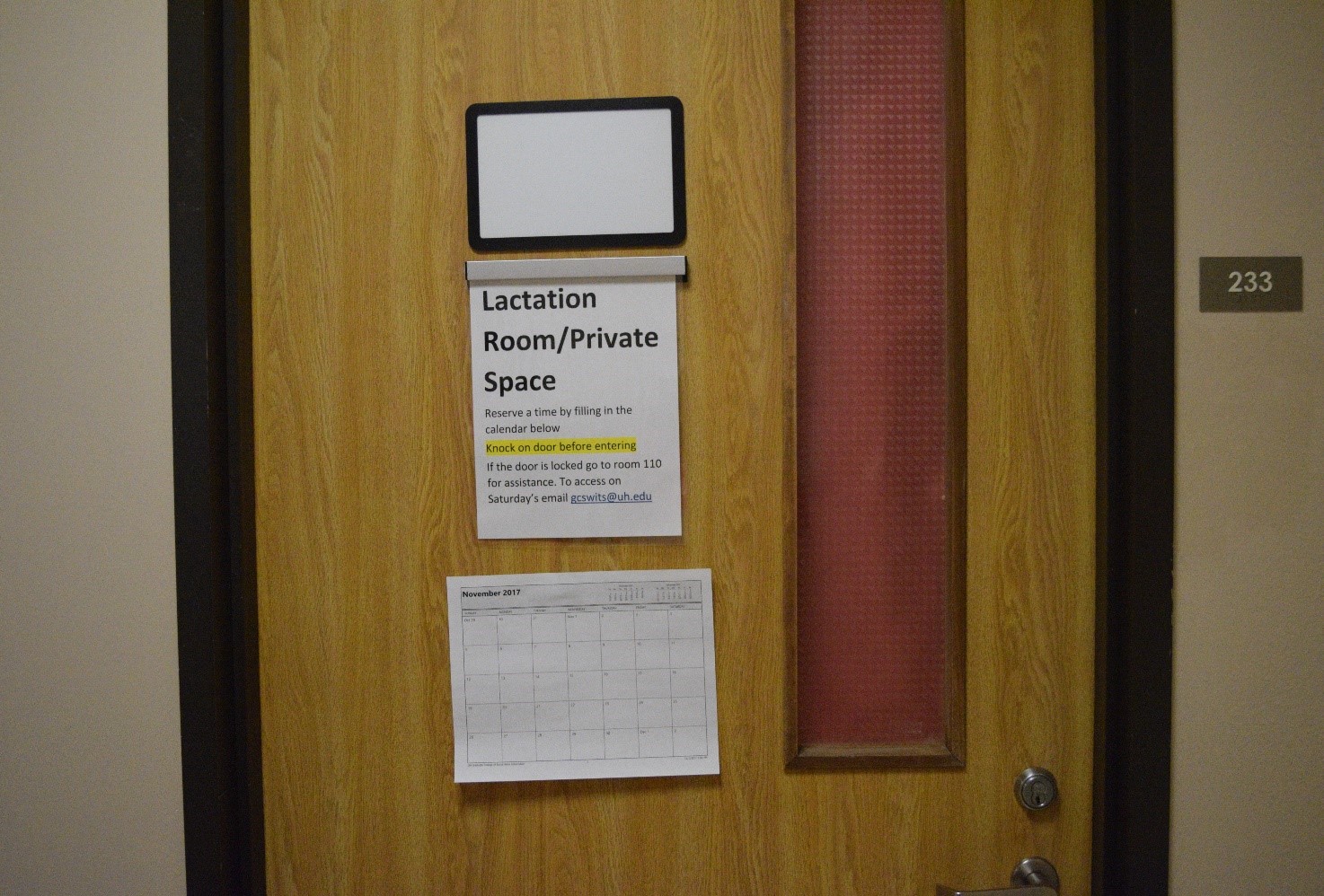 Lactation Room Information - University of Houston Lactation Room Information - University of Houston
